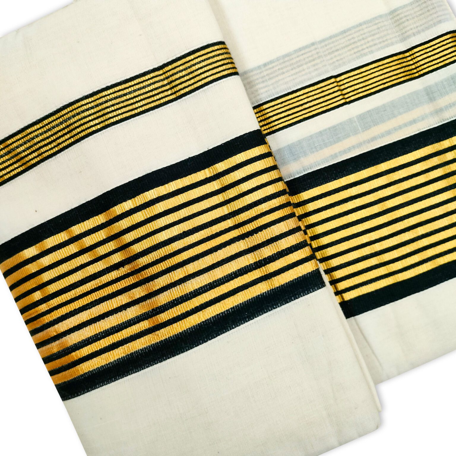 Kerala Handloom Set Mundu with Multicolor Borders (20) - weaveskart ...